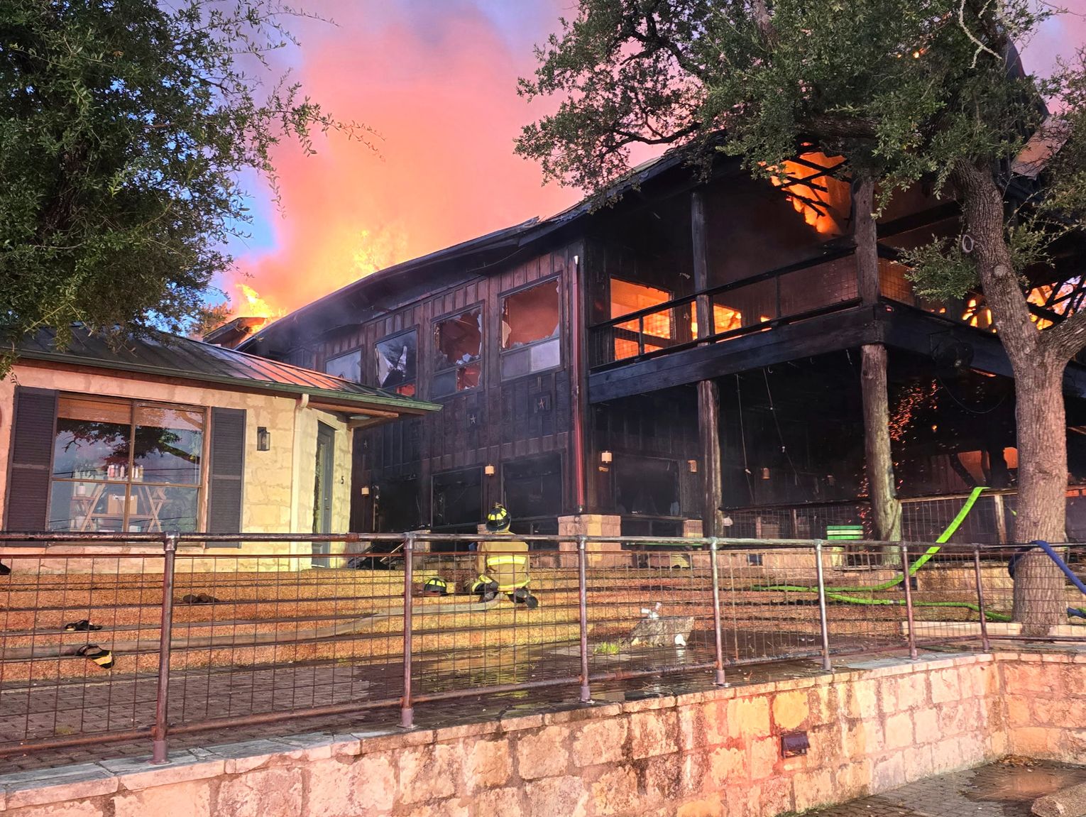 Fire burns Savage's bar